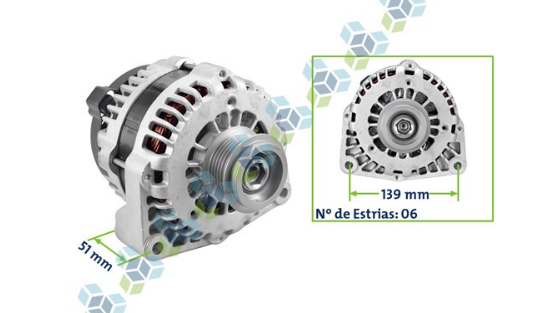 Alternador 12v 140A S10 Blazer 2.8 Diesel 70039 EURO 13579677