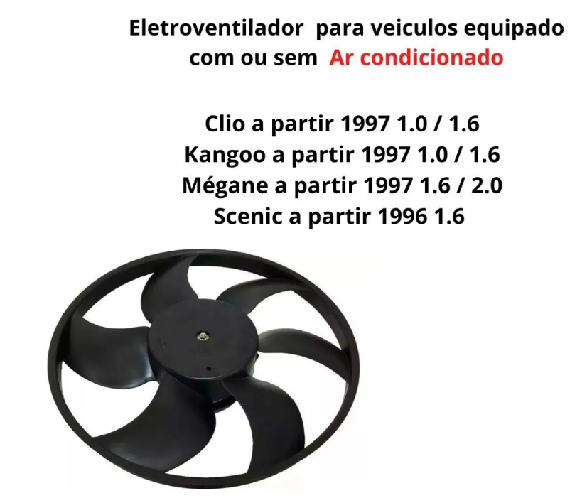 Eletroventilador Ventoinha Renault Kango Clio Megane 7701070217